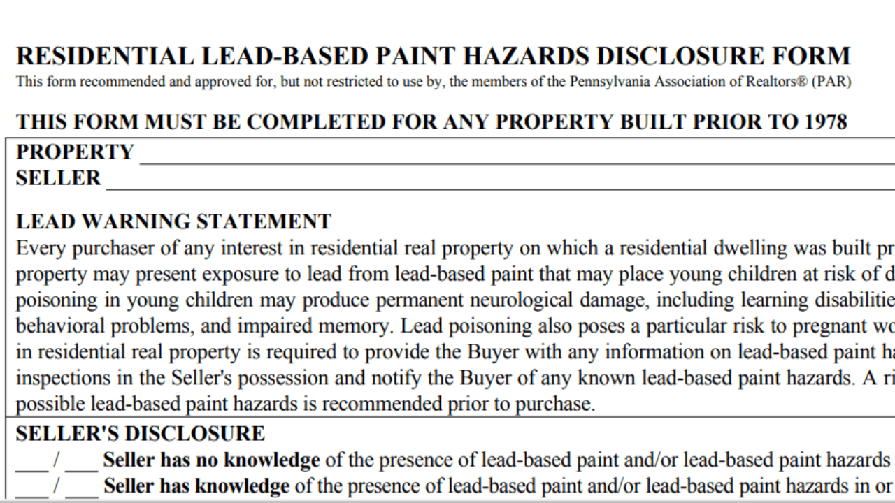 PA Real Estate Forms: Seller's Property Disclosure ~ Jennifer King ...